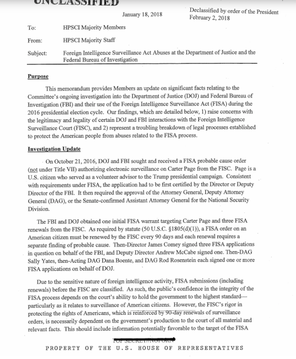 Here Is The Full FISA Memo! – Chicks On The Right