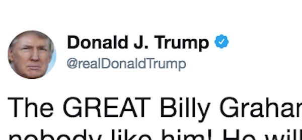 President Trump Tweets About Billy Graham’s Passing – Chicks On The Right