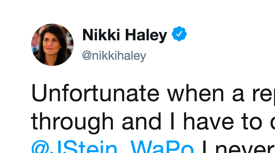 Nikki Haley Calls OUT Washington Post Reporter For Bull Crap Quote ...
