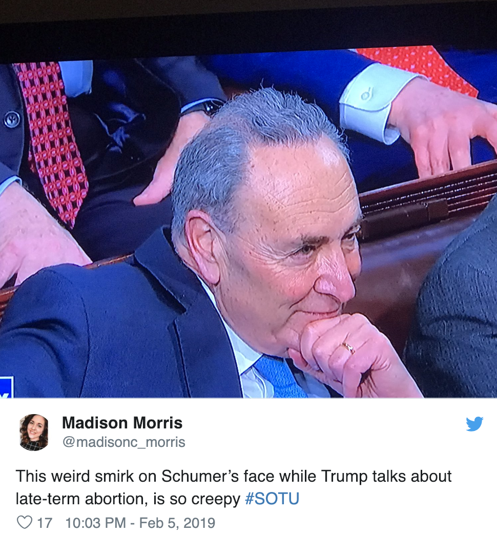 The Face Chuck Schumer Made When Trump Talked About Abortion Was ...