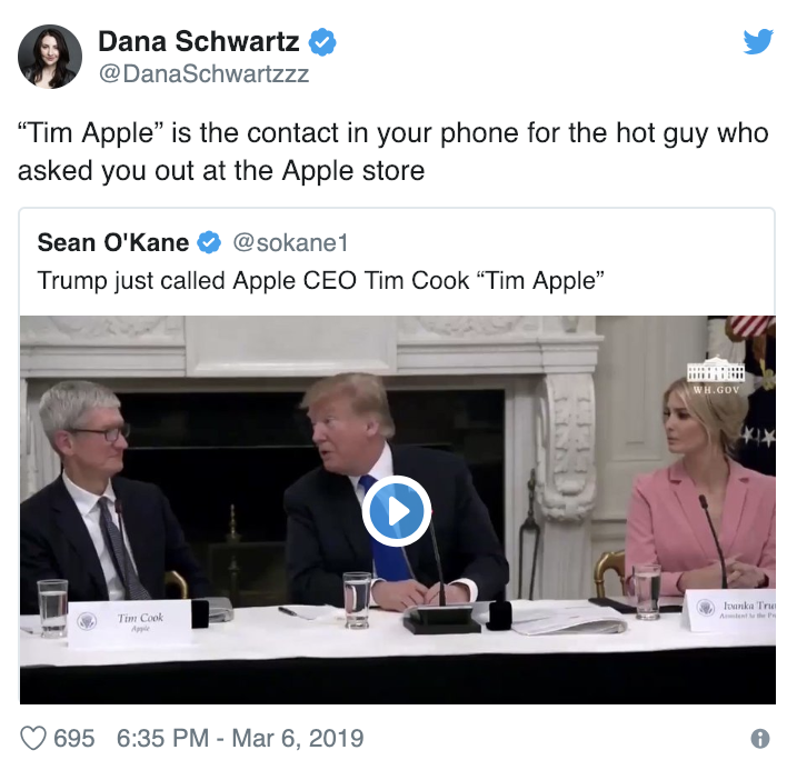 Trump Calls Apple CEO Tim Cook ‘Tim Apple’ – Chicks On The Right