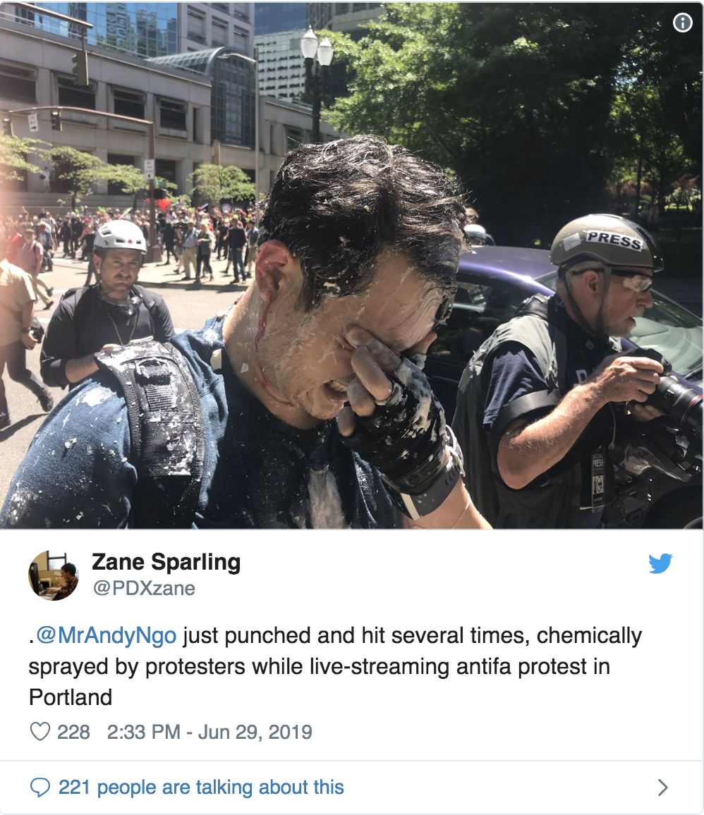 Conservative Journalist Andy Ngo Beat Up by Antifa in Portland – Chicks ...