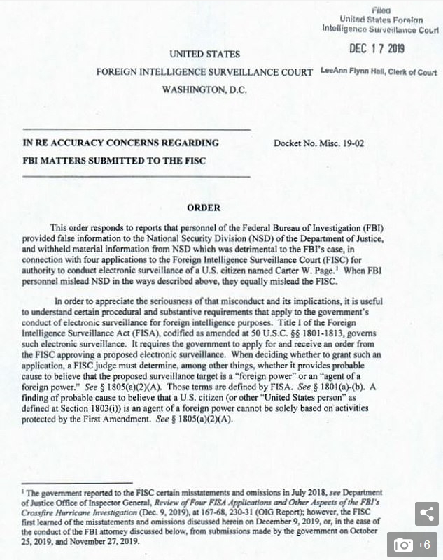FISA Court Judge Unleashes Some Well-Deserved Fury At Comey’s FBI. MSM ...