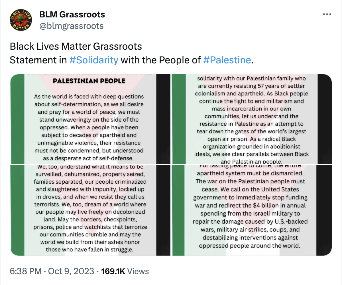 BLM Organization Supports Hamas Amid Israeli Attacks – Chicks On The Right